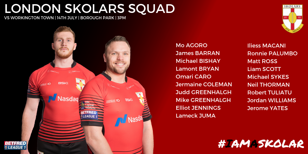 London Skolars » Squad announced for Workington Town